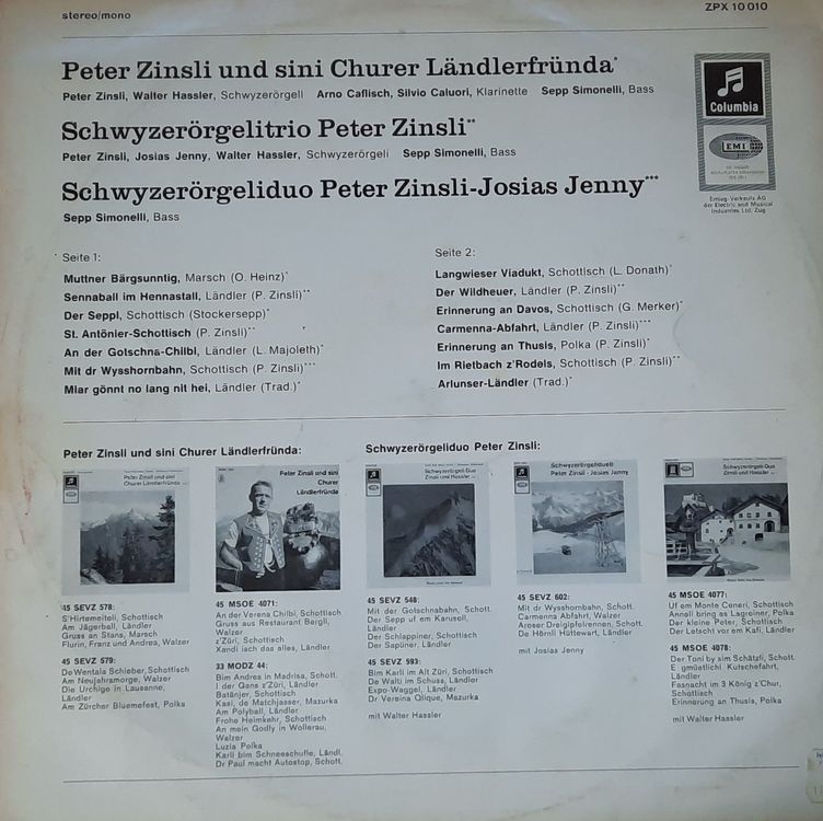 Peter Zinsli und sini Churer Ländlerfründa | Kaufen auf Ricardo