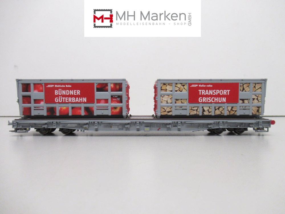 Bemo 2291 127 ACTS Tragwagen Bündner Güterbahn der RhB H0m (Gebraucht ...