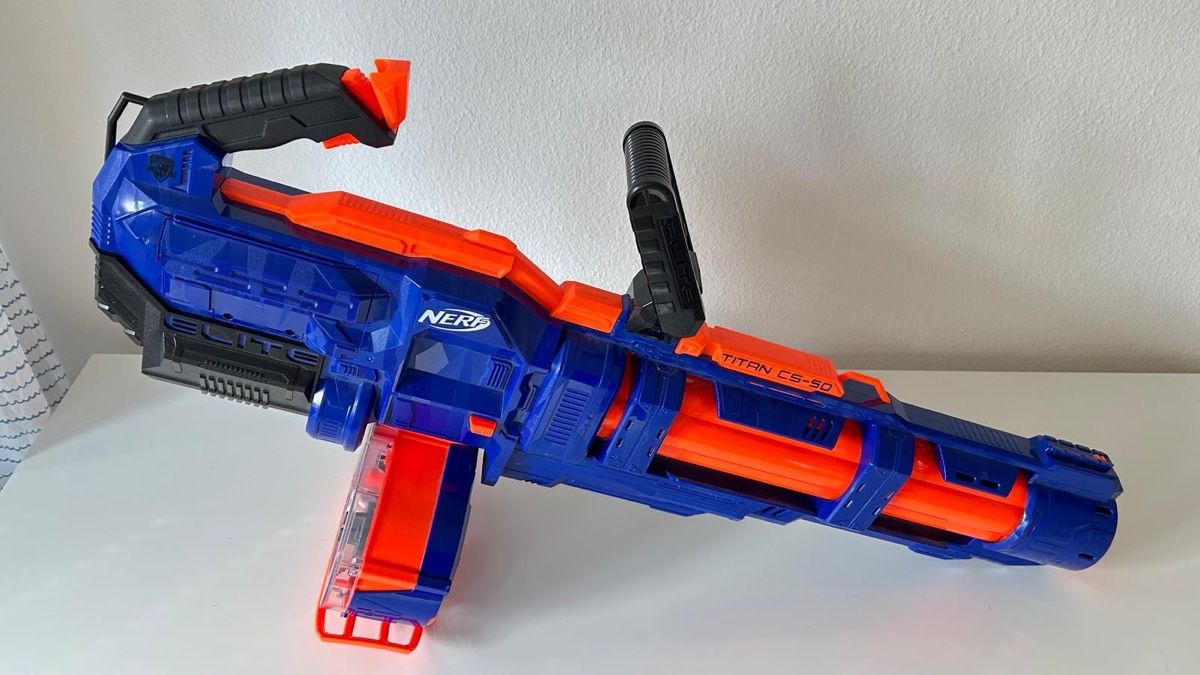 Nerf Minigun Titan CS-50 inkl. Trommelmagazin und neuen Batt (Gebraucht ...