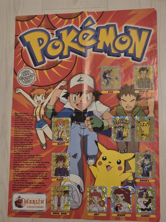 🇩🇪 Vintage 1999 Pokémon Poster (Gebraucht) in Losone für CHF 55 – mit ...