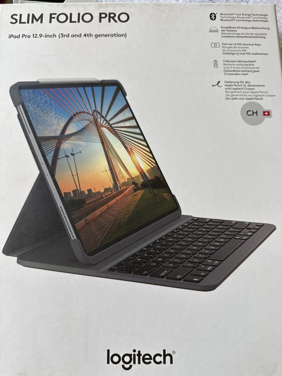 Clavier Logitech Slim Folio Pro iPad 12.9" (Gebraucht) in Versoix für CHF 30 – mit Lieferung auf ...