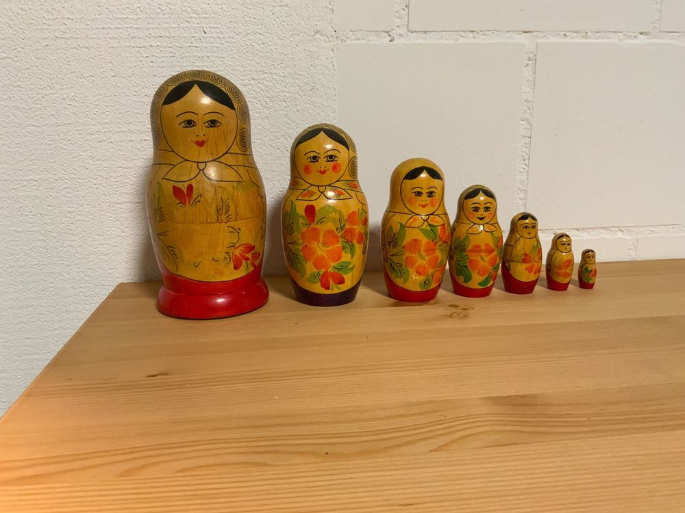 Matrjoschka, Babuschka Holzpuppen 7-teilig, Vintage Style! (Gebraucht ...