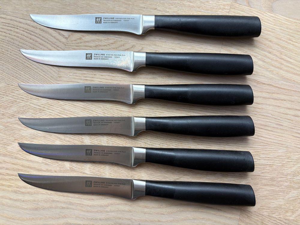 6x Zwilling Steakmesser 5-Star Plus friodur-eisgehärtet (Gebraucht) in ...