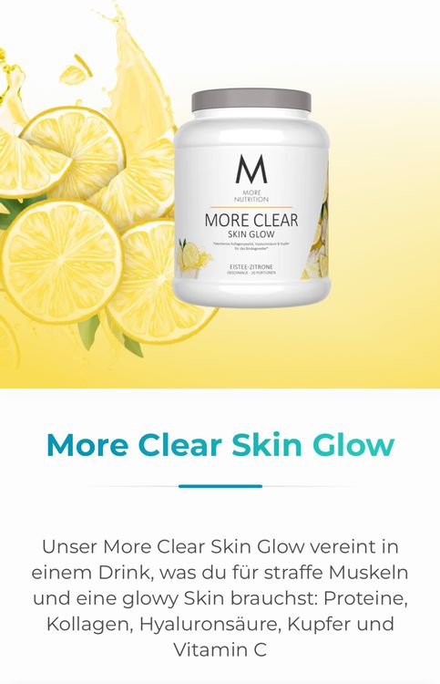 More nutrition Skin glow , more clear Eistee-Zitrone Protein (Gebraucht ...