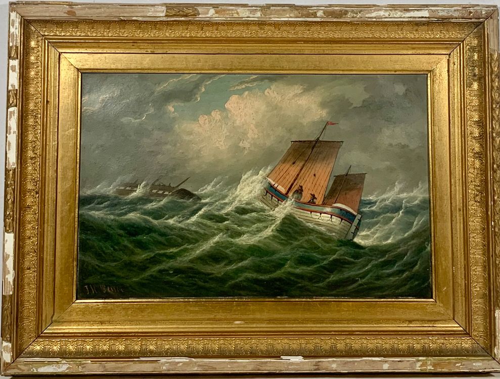 Antikes Gemälde Meeres Szene mit Segelschiff Signiert (Gebraucht) in Root für CHF 60 – mit ...