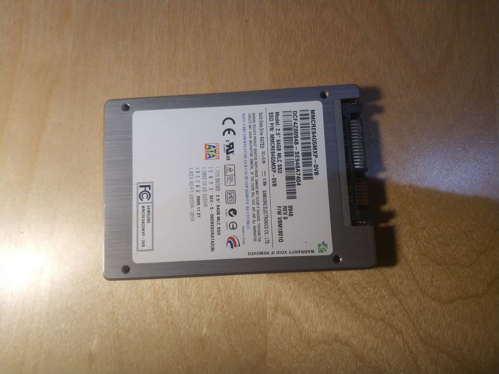 64 GB Samsung SSD (MMCRE64G5MXP-0VB) (Gebraucht) in Grellingen für CHF ...