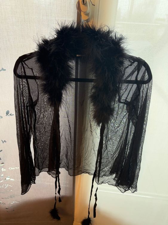 Top noir transparent avec plumes, sexy (Gebraucht) in Lausanne für CHF ...