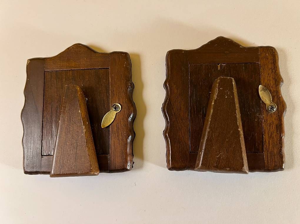 2 petits cadres photo avec feuille d'argent et bois précieux (Gebraucht ...