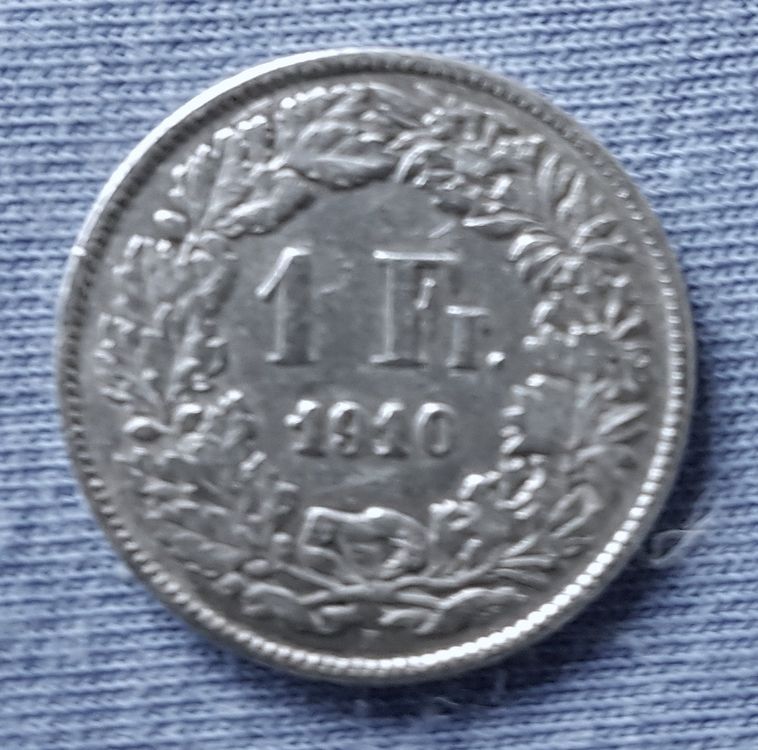1 Franken 1910 uralte sehr rare Silbermünze ab nur 1 Fr !!! | Kaufen auf Ricardo