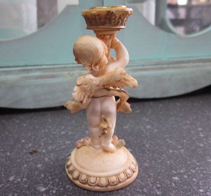 Engel mit Schale auf der Schulter als Kerzenhalter | Kaufen auf Ricardo