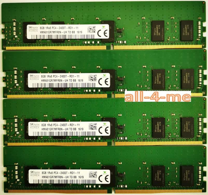 Hynix 32GB 4x8GB PC4-19200R DDR4-2400Mhz 1RX4 ECC-RDIMM (Gebraucht) in Wangen ZH für CHF 29 ...