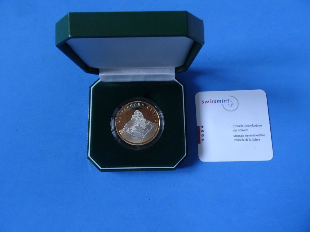 Gedenkmünze Matterhorn 2004 10.- PP (Neu (gemäss Beschreibung)) in Bürchen für CHF 13 – mit ...