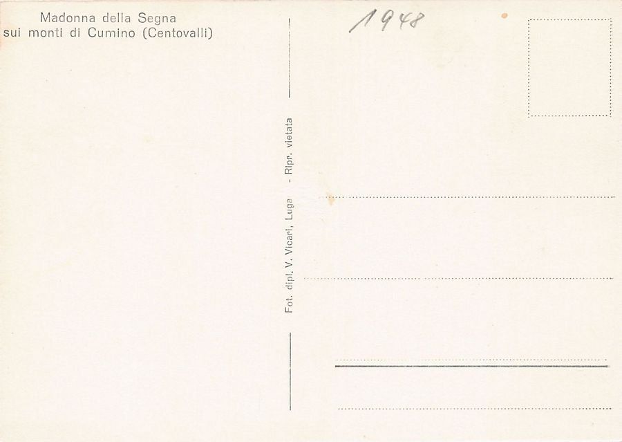 Madonna della Segna, Monti di Cumino, Centovalli, dat. 1948 (Gebraucht ...