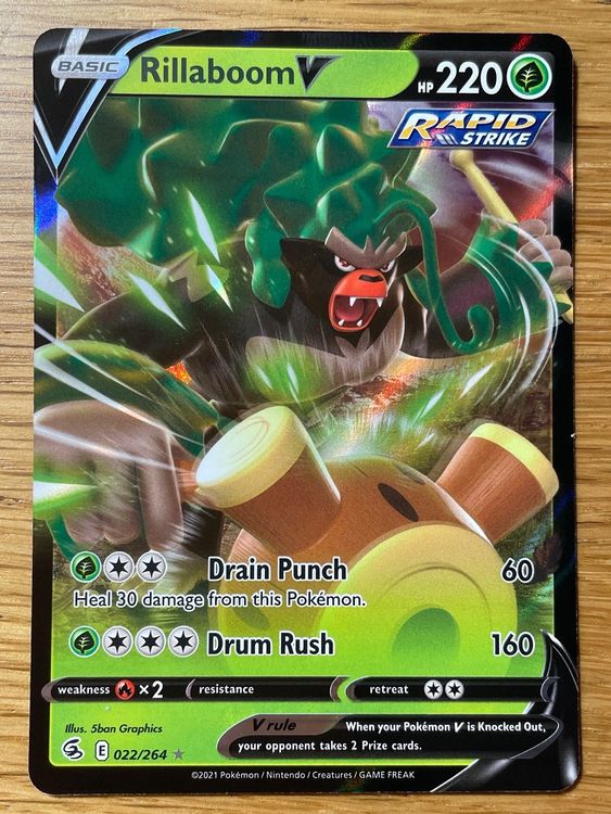 Pokémon Rillaboom V 022/264 Fusion Strike Boosterfrisch | Kaufen auf ...