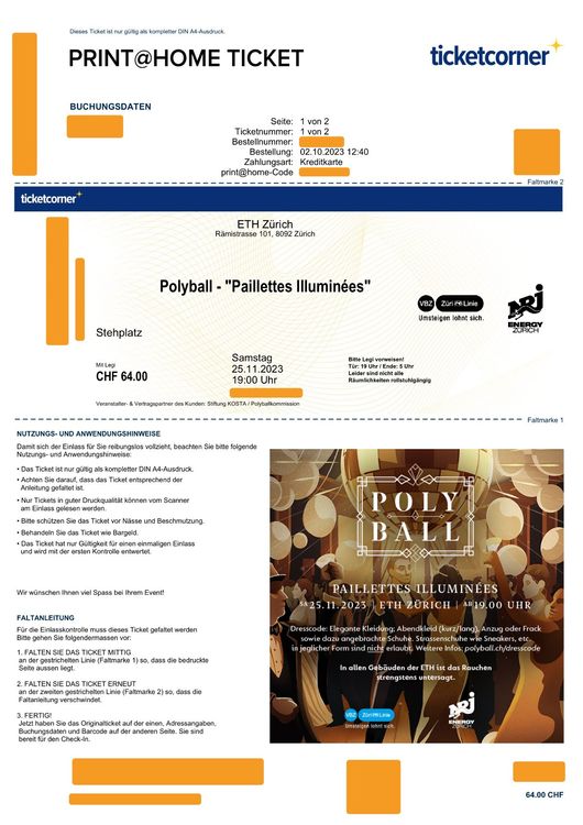 2x Polyball Tickets 2023 (Neu und originalverpackt) in Küsnacht ZH für ...