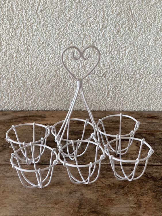 Eierhalter weiss Metall - Shabby-/Vintagestil | Kaufen auf Ricardo
