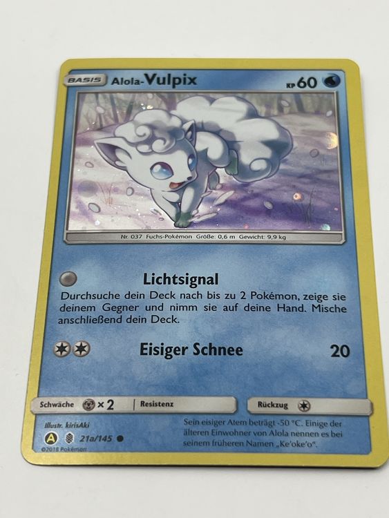 Alola-Vulpix - Pokemon Karte - 21a/145 Holo 🇩🇪 (Gebraucht) in Diegten ...