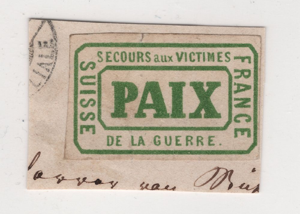 Rotkreuz-Vignette Nr. 1; PAIX; selten; SBPV Attest (Gebraucht) in ...