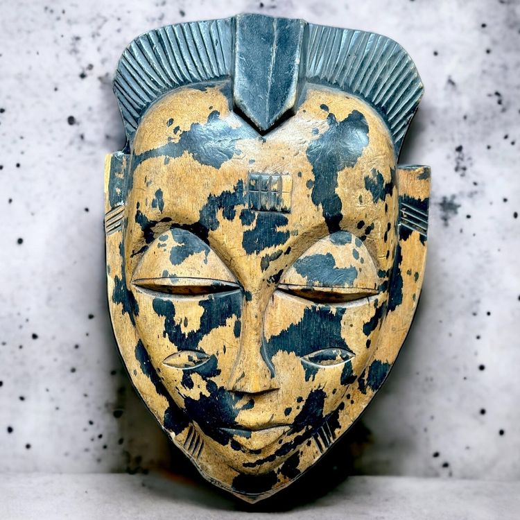 Ancien masque portrait Baoulé en bois massif. Côte-d'Ivoire (D'occasion ...