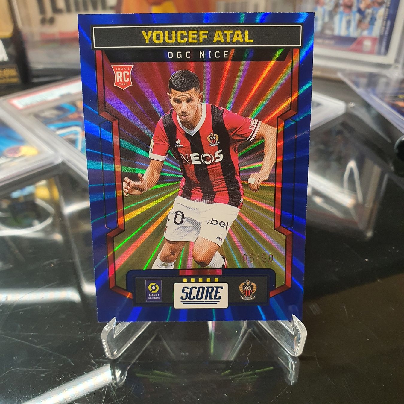 Carte de foot Youcef Atal - OGC Nice - Score Blue 2023 (Neu (gemäss ...