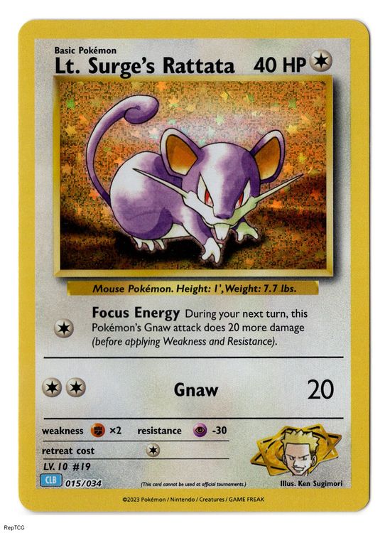 TCG Classic Collection Lt. Surge's Rattata Holo 015/034 | Kaufen auf ...