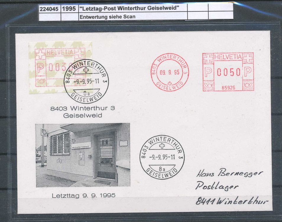 1995 Letztag der Post Winterthur Geiselweid | Kaufen auf Ricardo