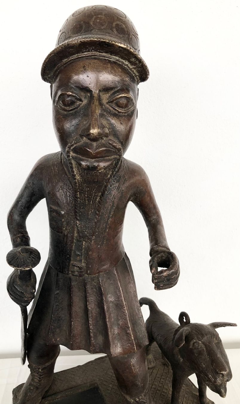 Mega XXL feine alte Benin Bronze Skulptur Höhe 53 cm Kg 8,2 (Gebraucht ...