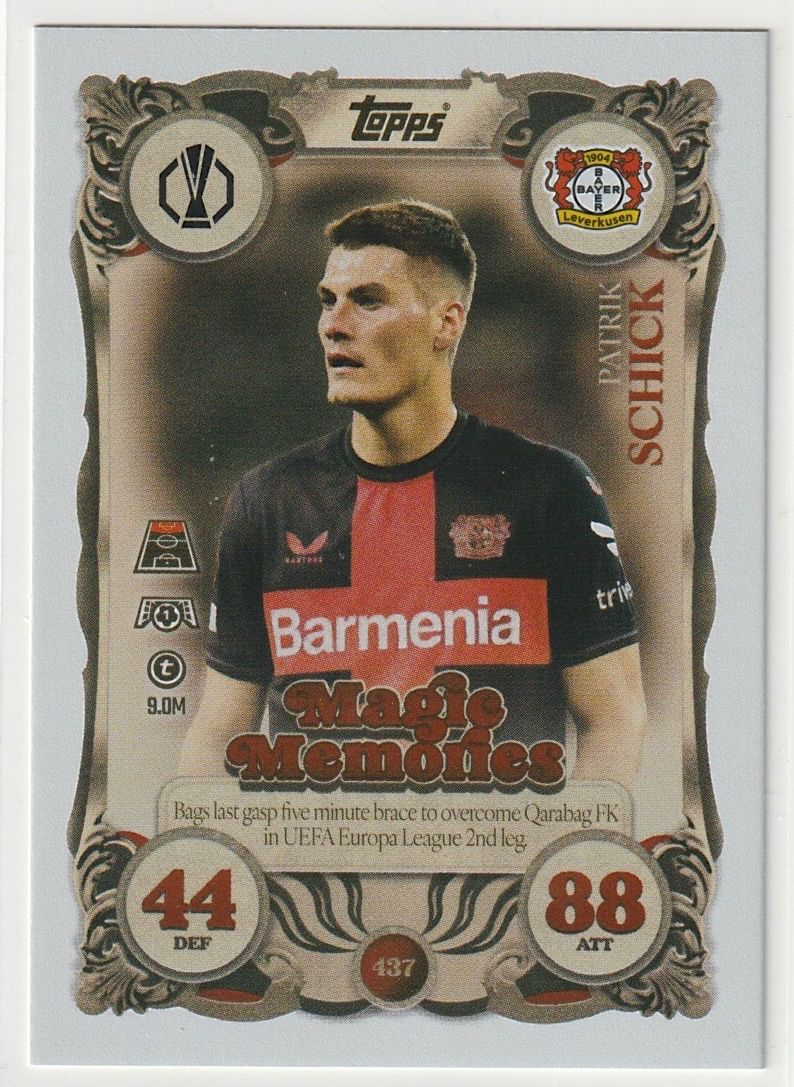 Topps Match Attax UCL 25/26 Patrik Schick Magic Memories (Neu (gemäss ...