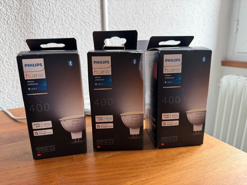 NEU Philips Hue White Ambiance MR16 Spot 3x GU5.3 / 5.1W (Neu und ...