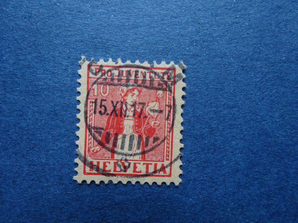 1917 Pro Juventute J9 mit glasklaren Vollstempel (Gebraucht) in Appenzell-Steinegg für CHF 20 ...