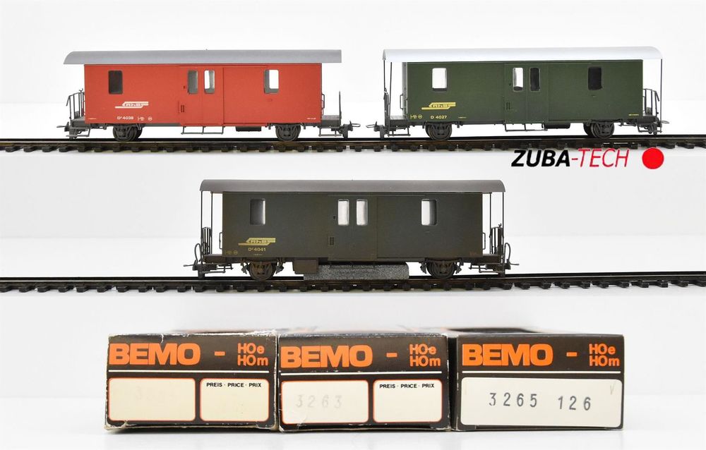 Bemo 3x Gepäckwagen RhB H0m GS mit OVP (Gebraucht) in St. Gallen für CHF 31.5 – mit Lieferung ...