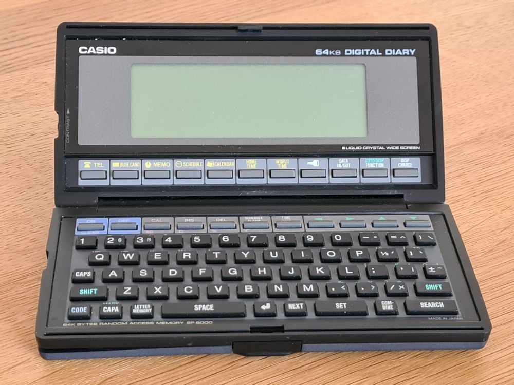 Vintage CASIO 64KB Digital Diary SF8000 - Made in Japan 1989 (Gebraucht ...