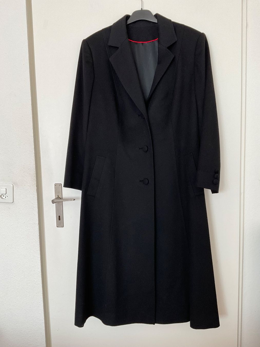 Haute Couture feine Wolle Kaschmir Mantel Gr 42/44 sw NEU (Neu (gemäss ...