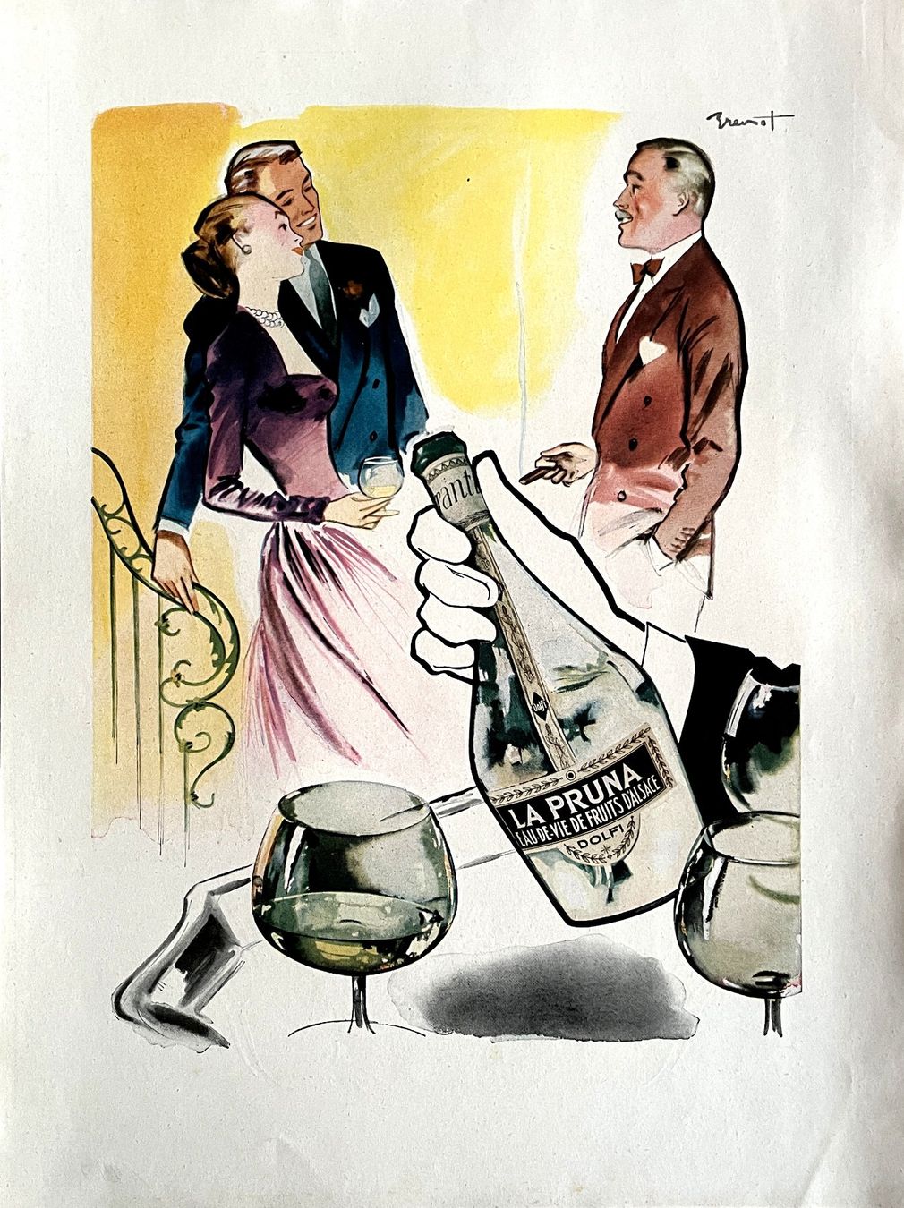 La Pruna entwurf Brenot - Alte Werbung / Publicité 1947 (Gebraucht) in ...