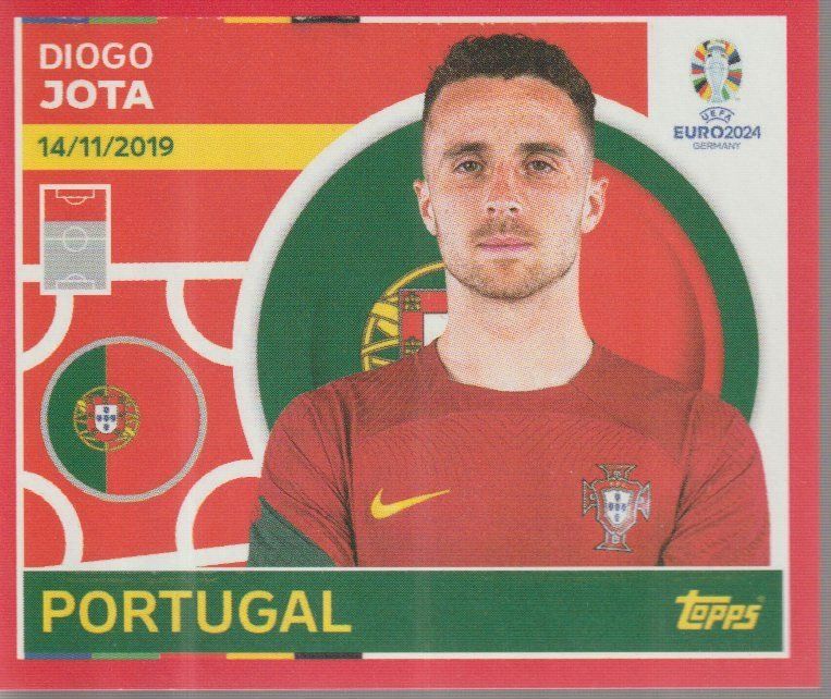EURO 2024 Topps sticker PORTUGAL POR 20 JOTA (Neu (gemäss Beschreibung ...