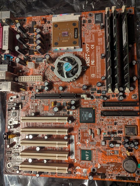 retro PC ABIT NF7 Mainboard, CPU, RAM, NVIDIA GS7600 (Defekt) in BADEN ...