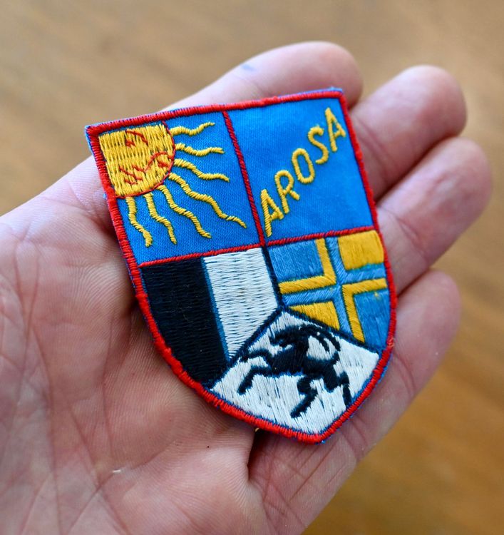 VINTAGE Badge AROSA bahn nos ST. GALLER STICKEREI wappen | Kaufen auf ...
