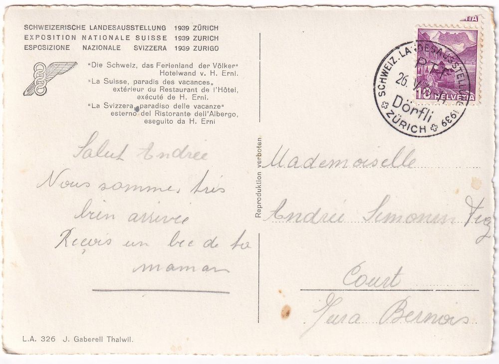 Expo National. Schweizerische Landesausstellung 1939 Zurich (Gebraucht) in Cormoret für CHF 1.35 ...