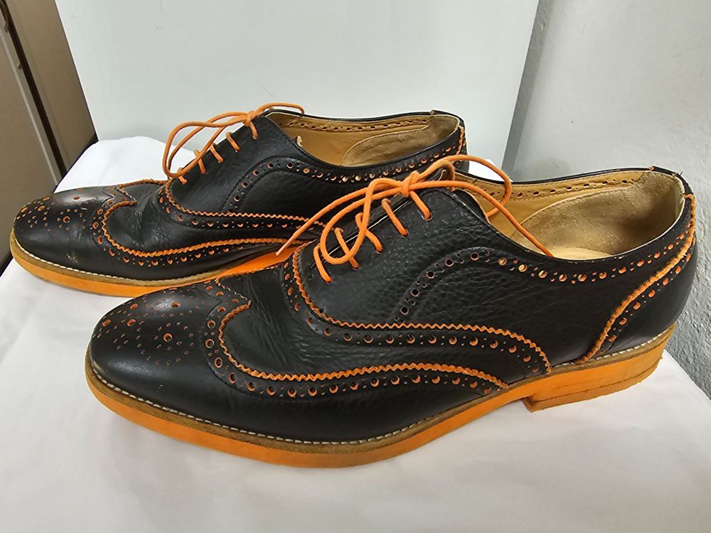 Chaussures "Pollini" Homme/cuir bleu marine/semelle orange | Kaufen auf ...