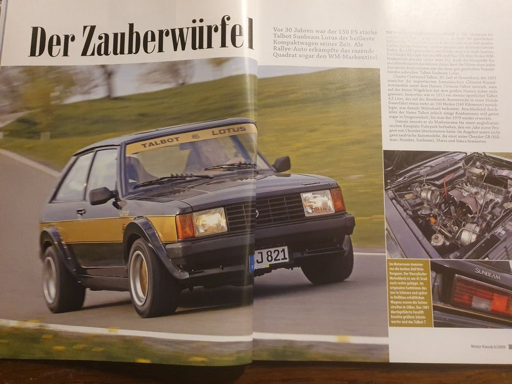 Motor Klassik 6/09 Talbot Lotus Kadett GTE RS 2000 Bitter xb (Gebraucht ...