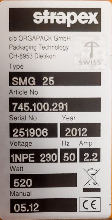 Strapex SMG 25 Umreifungsmaschine (Gebraucht) in Schüpbach für CHF 1750 ...