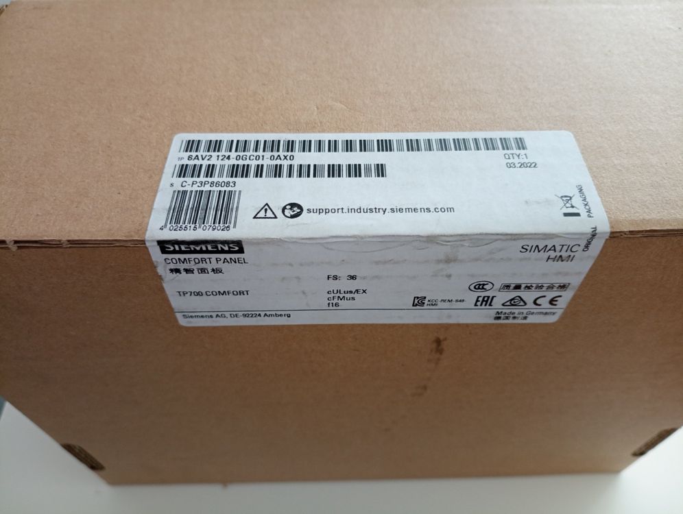 Siemens SIMATIC HMI TP700 Comfort / 6AV2124-0GC01-0AX0 (Neu und ...
