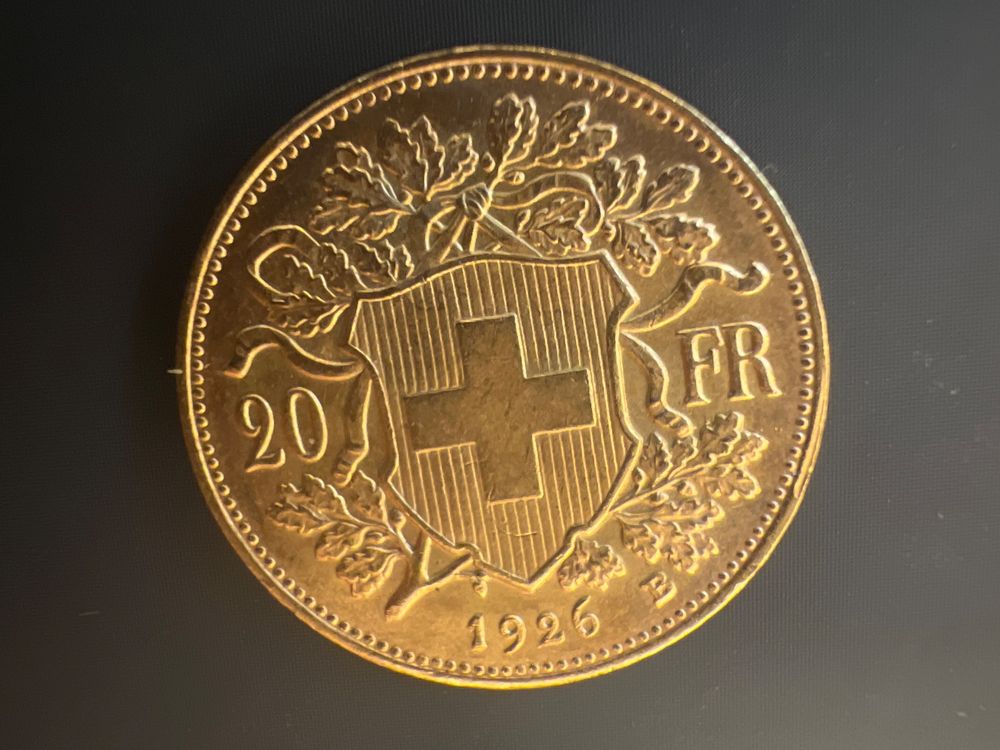 20 Franken 1926 B, Schweiz, Vreneli, Gold -sehr gut erhalten | Kaufen auf Ricardo