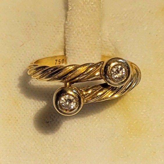 Ring Gr. 57 - 18K Gold mit 2 Diamanten (Gebraucht) in Genève für CHF ...