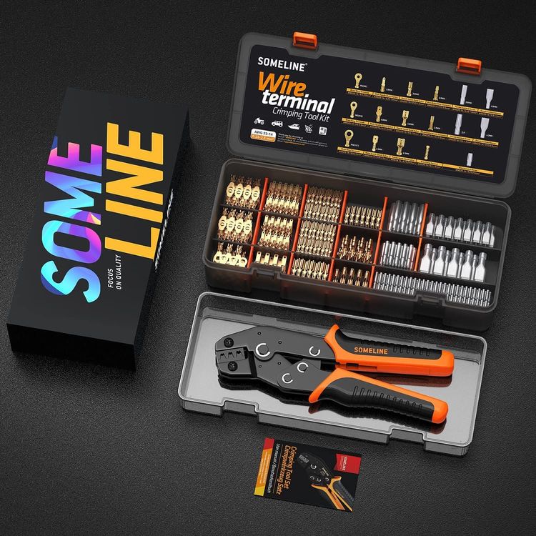 Crimpzange Set mit 230 Flachsteckhülsen (Neu und originalverpackt) in ...