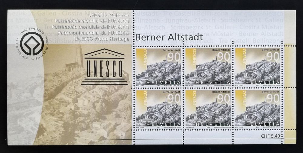 Kleinbogen UNESCO-Welterbe Berner Altstadt 2003, postfrisch (Neu (gemäss Beschreibung)) in ...
