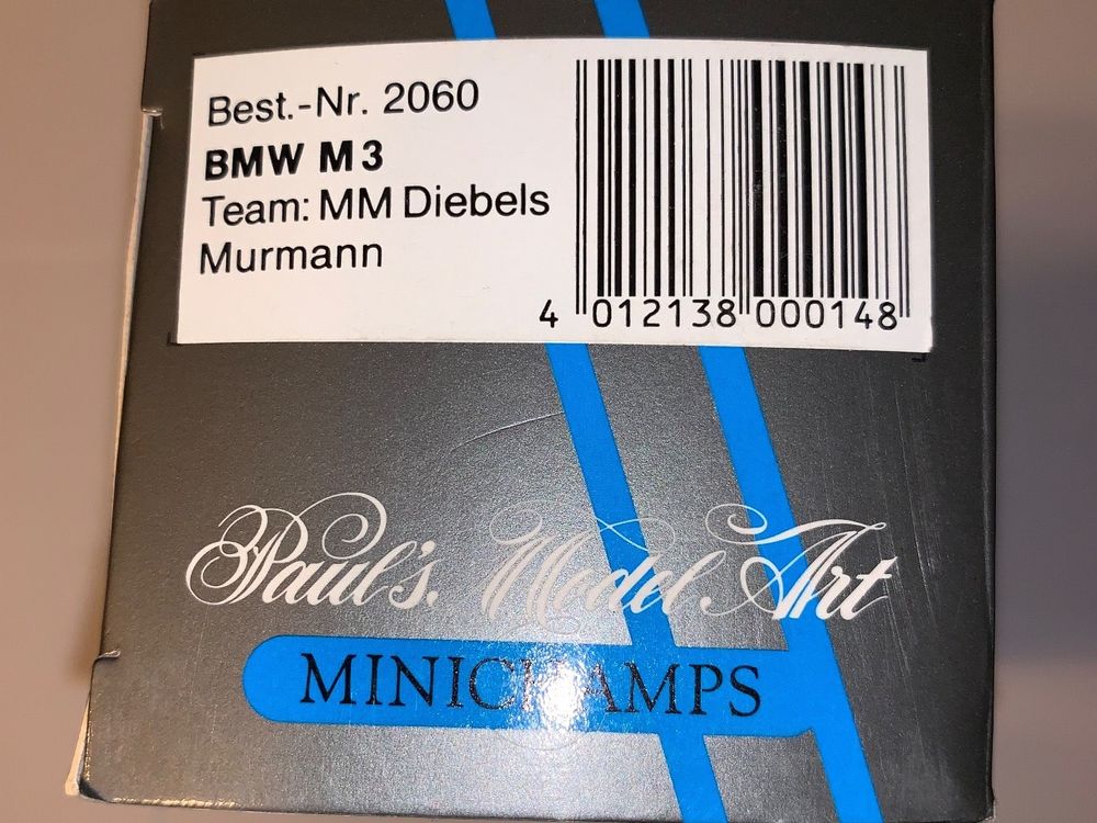 Minichamps 1:43 BMW M3 Team: MM Diebels Murmann (Neu und originalverpackt) in für CHF 41 – mit ...