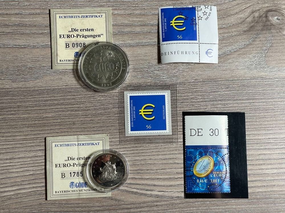 Kleines Euro-Münzen und Briefmarken Sammlung Lot / Set (Gebraucht) in ...