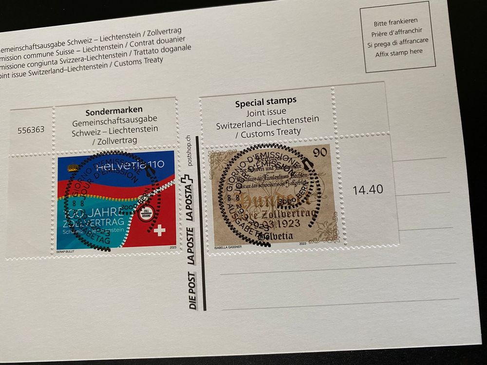 Zollvertrag Liechtenstein - Schweiz Karte + Briefmarken mit | Kaufen auf Ricardo
