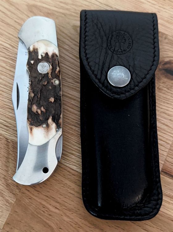 BOKER Hirschhorn Jäger Klappmesser mit original böker etui | Kaufen auf ...